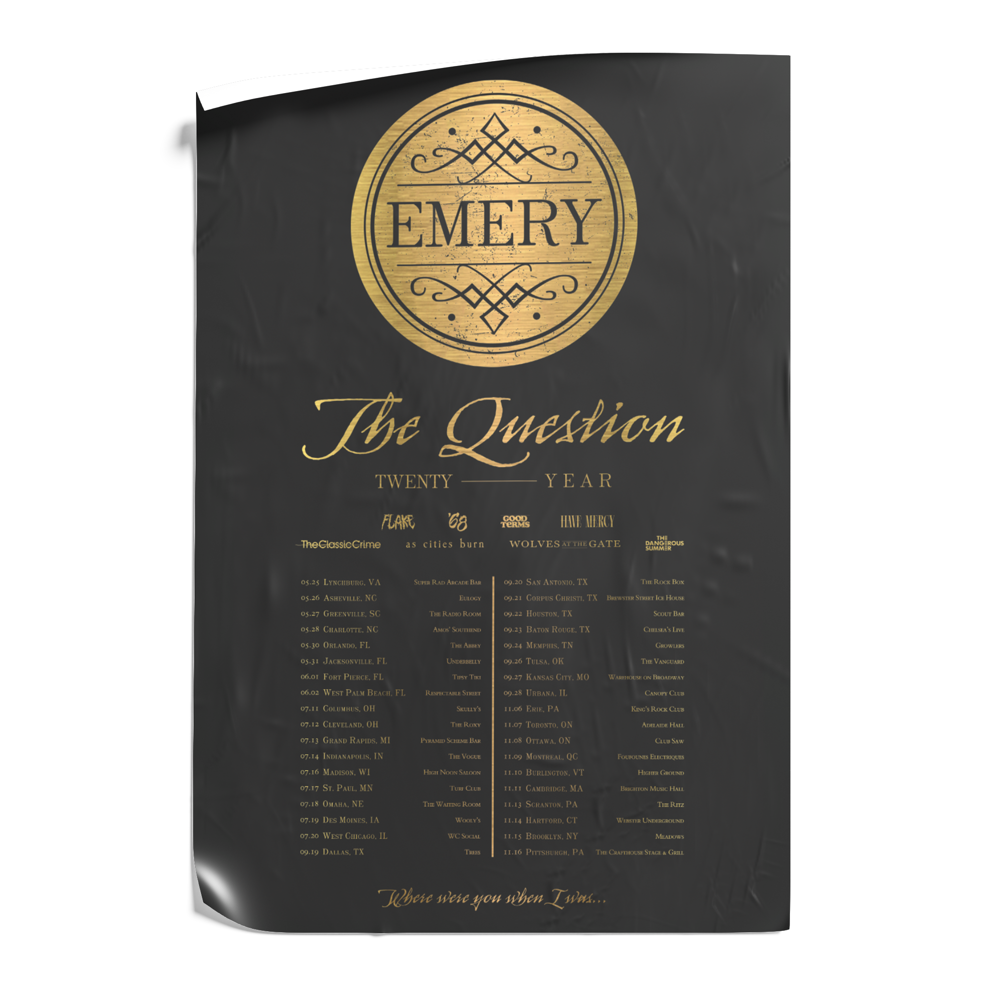 The Question 20 Year Matte/Holographic Tour Poster – Emery